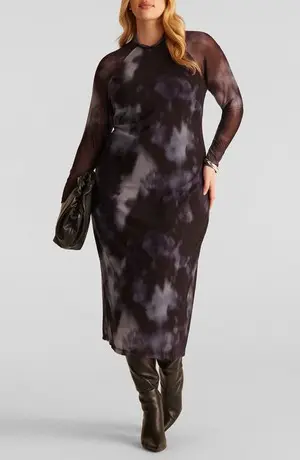 ESTELLE Cove Mock Neck Midi Dress - Marine
