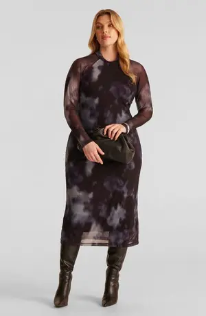 ESTELLE Cove Mock Neck Midi Dress