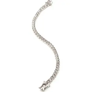 EDDIEBORGO Pyramid Pavé Tennis Bracelet - Silver