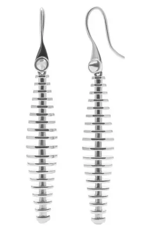 EDDIEBORGO Discus Drop Earrings - Silver