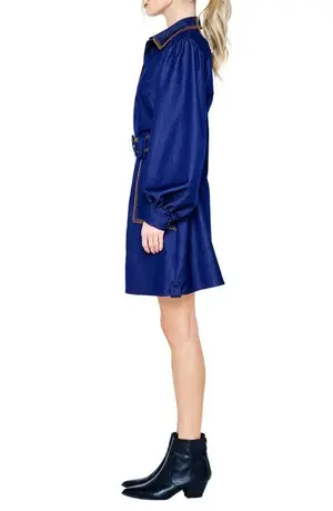 CIEBON Gelso Stitch Belted Denim Dress