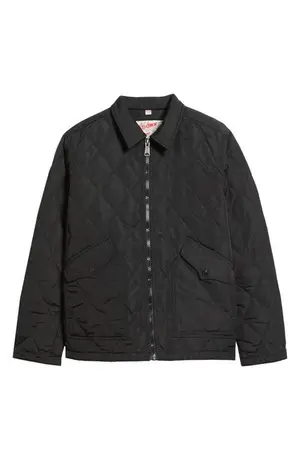 SCHOTT Quilted Down Shirt Jacket - Black