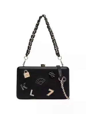 Karl Lagerfeld K/soirée Minaudière Pin-embellished Clutch Bag - Black