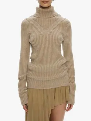 Christopher Esber Caia Cable Knit Turtleneck