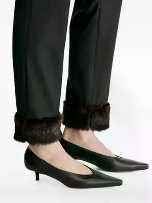 Loulou De Saison Haden Faux-fur Trim Straight-leg Trousers