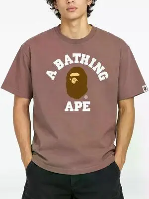 A BATHING APE College Ape Head T-shirt - Brown