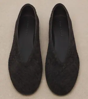 Bottega Veneta Intrecciato Suede Ballet Flats