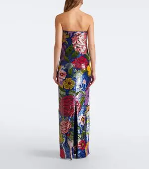 LA FUORI Là Fuori Florentine Garden Sequined Bustier Gown