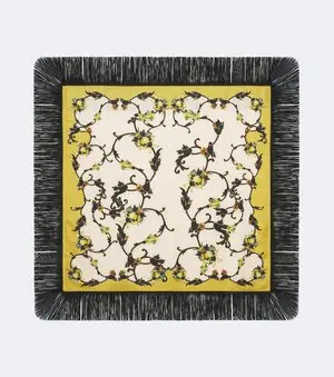 La DoubleJ Buttercup Reversible Fringed Silk Scarf - Multicoloured