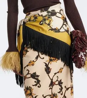 La DoubleJ Buttercup Reversible Fringed Silk Scarf