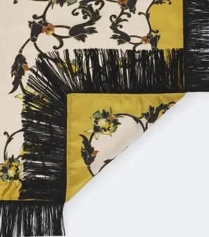 La DoubleJ Buttercup Reversible Fringed Silk Scarf