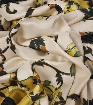 La DoubleJ Buttercup Reversible Fringed Silk Scarf