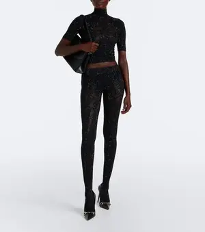 Gucci Embellished Silk-blend Lace Crop Top