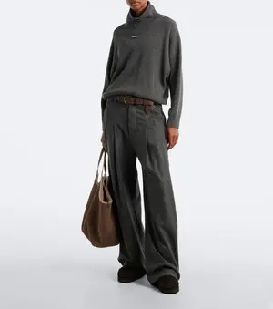 Brunello Cucinelli Wool And Cashmere Wide-leg Pants