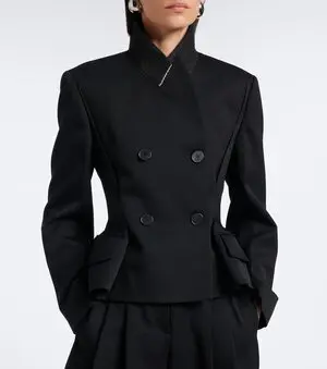 Givenchy Pinch Peplum Wool Gabardine Jacket