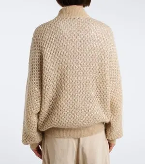 Brunello Cucinelli Open-knit Mohair-blend Cardigan
