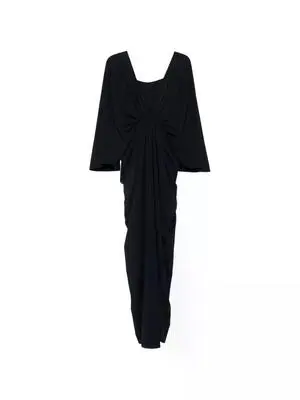 Amsale Draped V-neck Maxi Dress