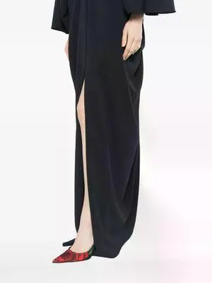 Amsale Draped V-neck Maxi Dress