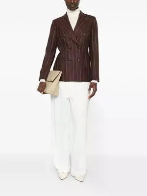 BARBA NAPOLI Pinstripe Double-breasted Blazer - Brown