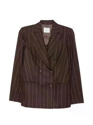 BARBA NAPOLI Pinstripe Double-breasted Blazer - Brown