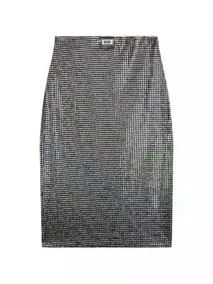 Gcds Shiny Pencil Midi Skirt - Silver
