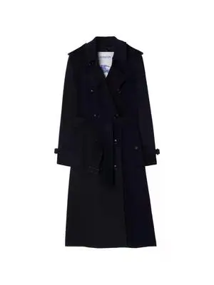Burberry Long Cashmere Kensington Trench Coat - Blue