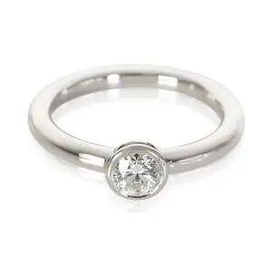 Tiffany & Co. 0.38 Ct Round Brilliant Diamond Bezet Solitaire Engagement Ring - Platinum