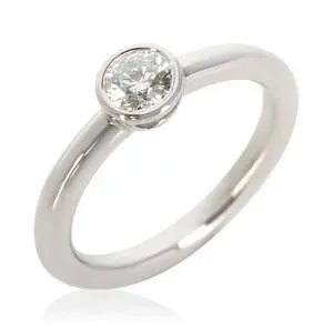 Tiffany & Co. 0.38 Ct Round Brilliant Diamond Bezet Solitaire Engagement Ring
