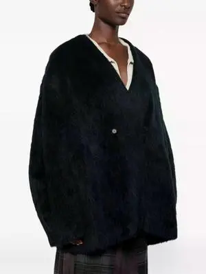 RUOHAN Double-breasted Textured Oversized Jacket