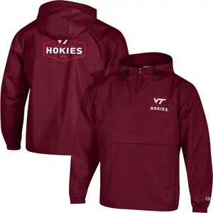 Champion Virginia Tech Hokies Delay Packable Half-zip Jacket - Maroon