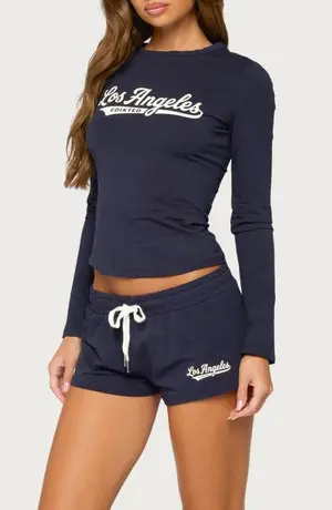 EDIKTED Cali Graphic Long Sleeve T-shirt