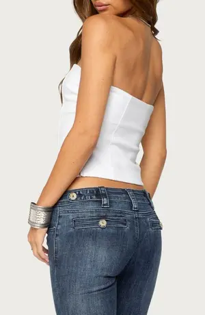 EDIKTED Tanda Napoleon Strapless Top
