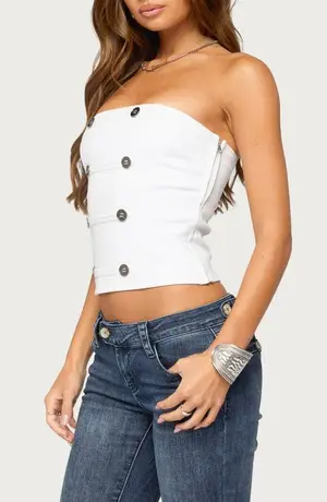 EDIKTED Tanda Napoleon Strapless Top