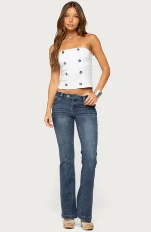 EDIKTED Tanda Napoleon Strapless Top