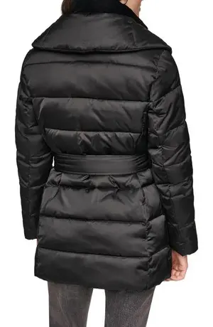 Andrew Marc Zamora Shawl Collar Belted Puffer Coat