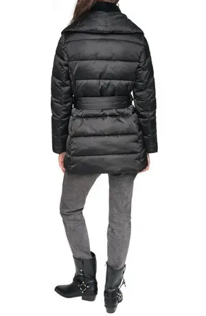 Andrew Marc Zamora Shawl Collar Belted Puffer Coat