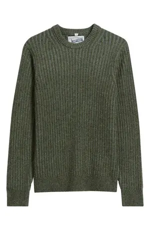 SCHOTT Two-tone Crewneck Sweater - Moss