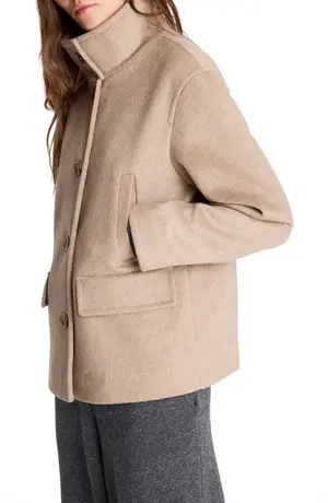 KENNETH COLE Brushed Wool Blend Short Coat