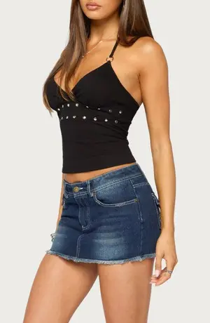EDIKTED Kairy Studded Halter Top