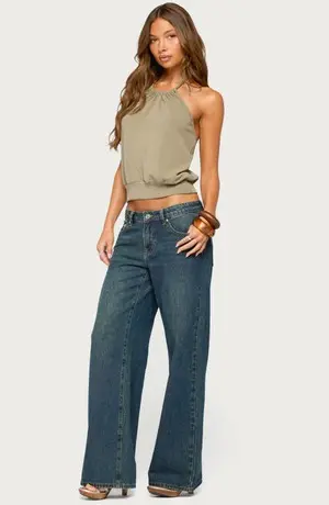 EDIKTED Bondi Cinched Waist Halter Top