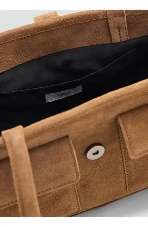 Mango Suede Buckle Shoulder Bag