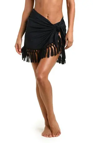 SUNSHINE 79 Short Tassel Sarong - Black