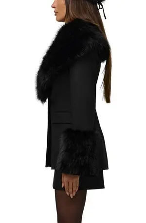 Naked Wardrobe Faux Fur Trim Blazer - Black
