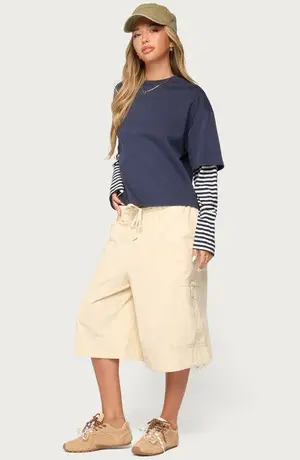 EDIKTED Nacie Layered Striped Long Sleeve T-shirt