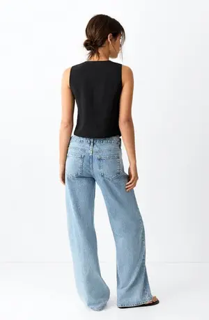 Mango Low Waist Wide Leg Jeans