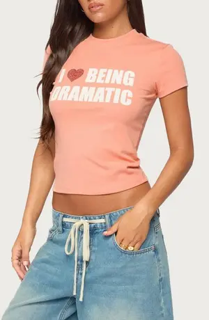 EDIKTED I Heart Being Dramatic Graphic T-shirt