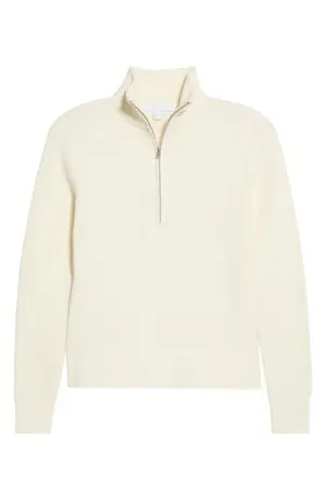 Zella Alpine Half Zip Sweatershirt Ivory Cloud