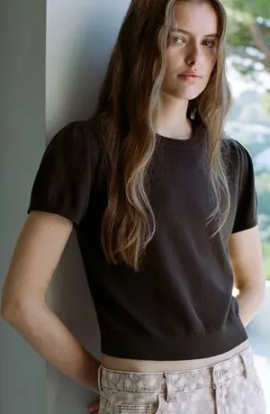 Mango Short Sleeve Knit Sweater