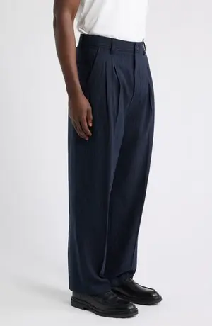 CASUAL FRIDAY Grant Pinstripe Wide Leg Pleated Pants