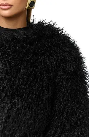 Naked Wardrobe Faux Fur Plush Cropped Jacket